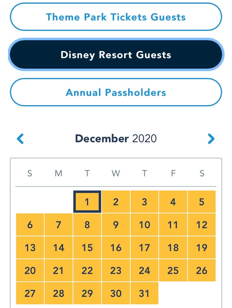 The Availability Calendar and December - Disney Over 50